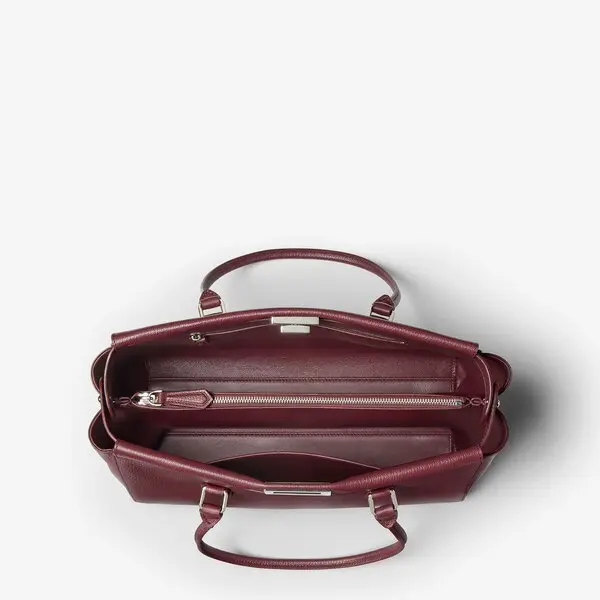 Fendi Peekaboo Tote Small Dark Red Leather Bag